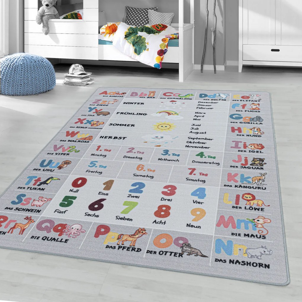 Ayyildiz, Dětský kusový koberec Play 2904 grey, 100x150, vícebarevná, dětský pokoj