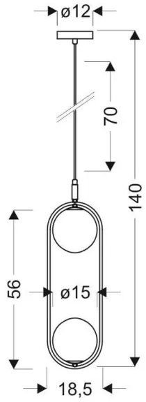 Lustr na lanku CORDEL 2xG9/28W/230V