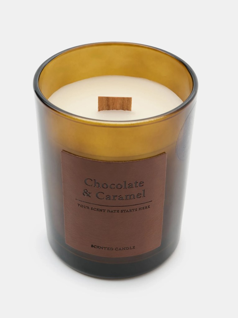 Sinsay - Vonná svíčka s přídavkem sójového vosku Chocolate & Carmel - béžová