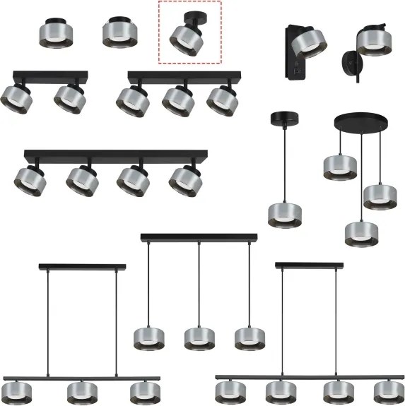 BRILAGI -LED RGB Stm. bod. sv. AURA LUX 1xGX53/14W/230V Wi-Fi Tuya černá/kouřová