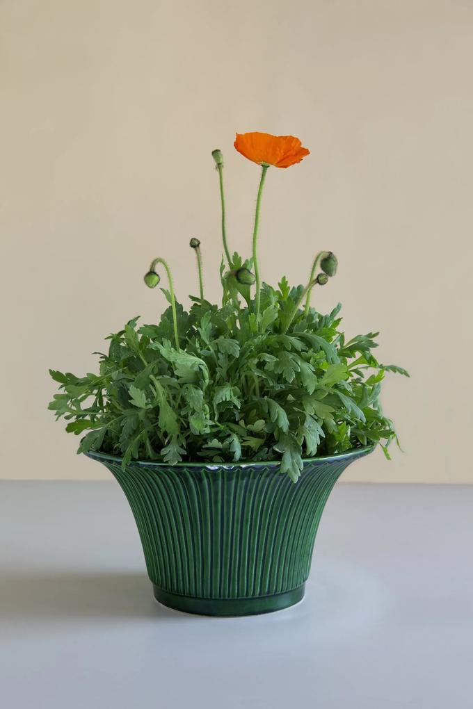 Obal na květináč Daisy glazovaný 30 cm zelený