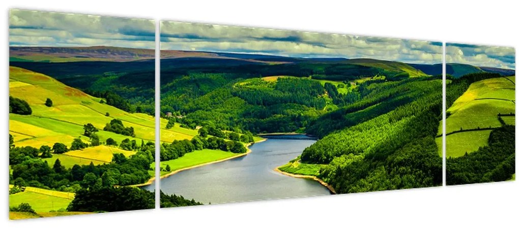 Obraz - Zelená krajina (170x50 cm)