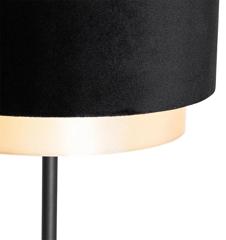 Moderní stojací lampa černá se zlatou - Elif