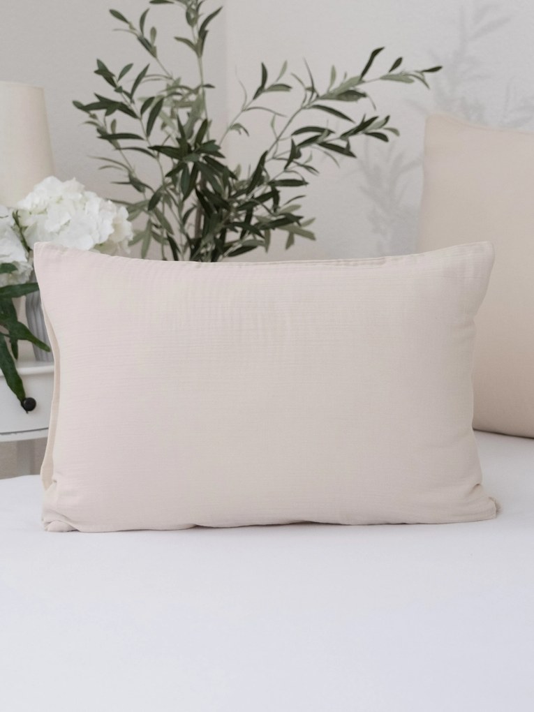MK Lůžkoviny Mušelínový povlak na polštář 40 x 60 cm - Alexia přírodní