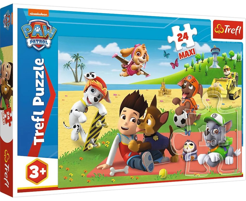 Trefl Puzzle Maxi Zábava na dece Paw Patrol/Tlapková patrola 24ks 60x40cm v krabici 40x27x4,5cm