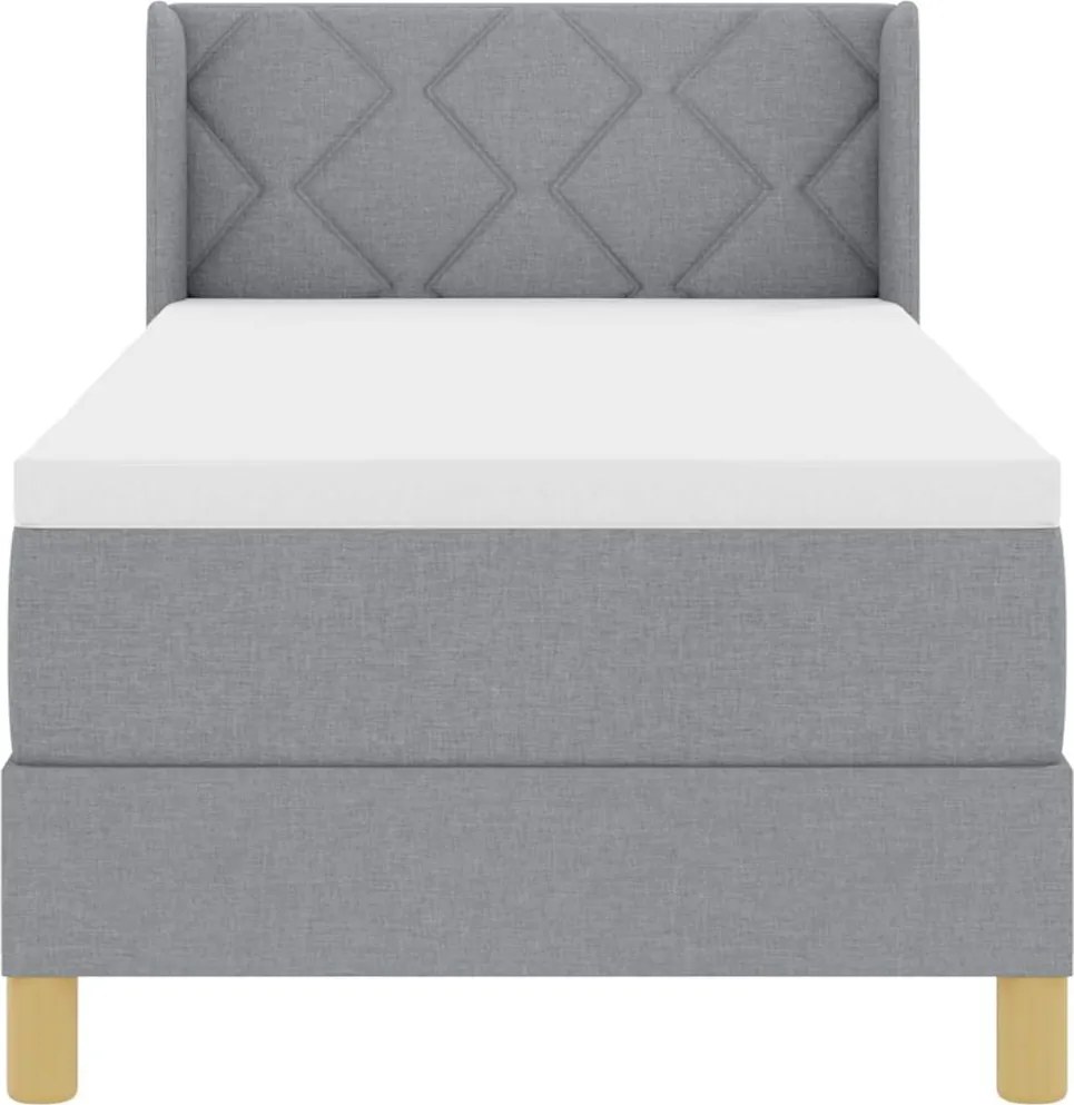 Postel s boxspringem s čelo Světle šedá 200 x 80 cm textil 3341321