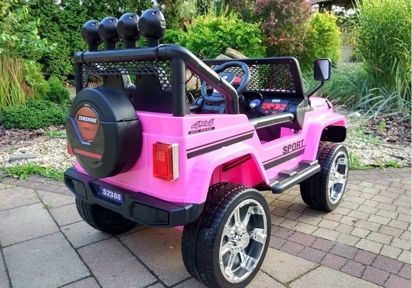 LEAN CARS Elektrické autíčko Jeep S2388 růžové 4x45W