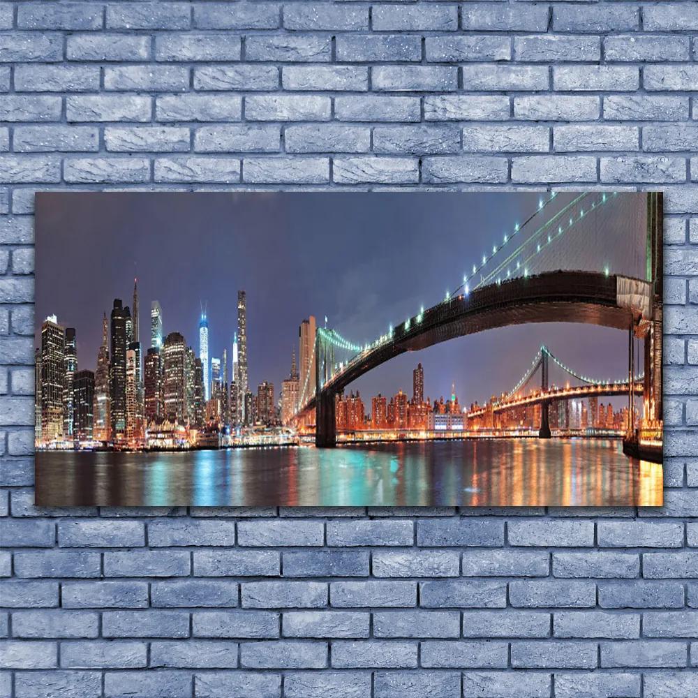 akrylový obraz Město Most Architektura 120x60 cm