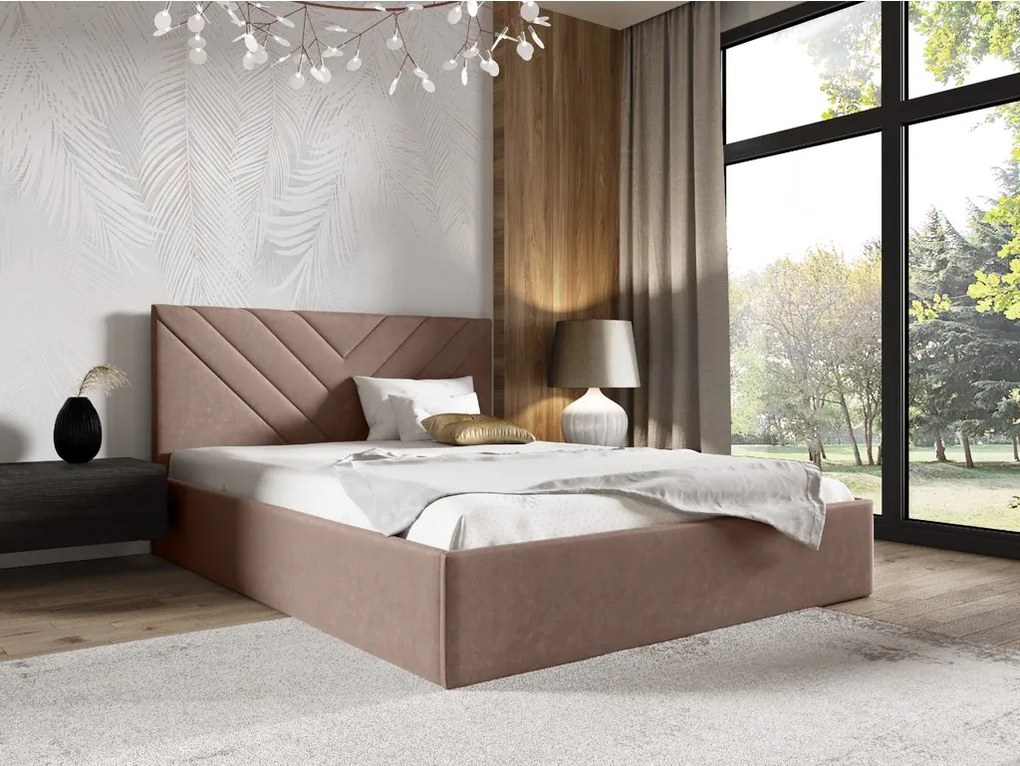 Eka Čalouněná postel LIZA 180x200 cm Barva látky Trinity: Modrá (Trinity 2313), Úložný prostor: Bez úložného prostoru