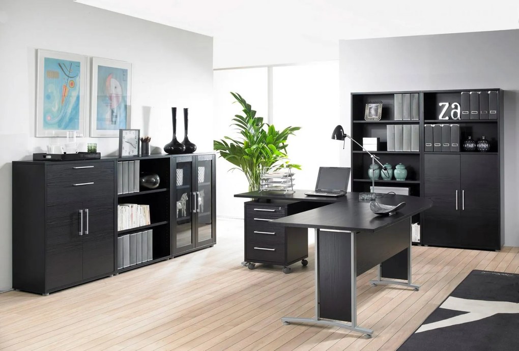 FALCO Psací stůl Office 80400/71 černá/silver grey