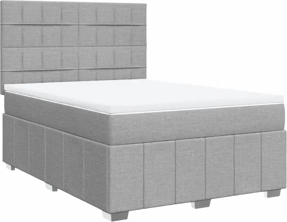 Box spring postel s matrací světle šedá 160 x 200 cm textil 3294019