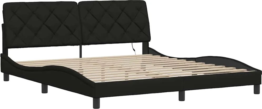 Rám postele s LED bez matrace černý 180x200 cm Látka 3310687
