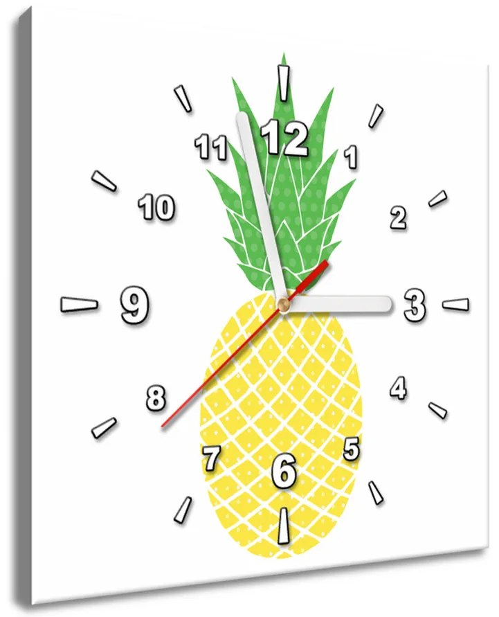 Gario Obraz s hodinami Ananas Rozměry: 30 x 30 cm