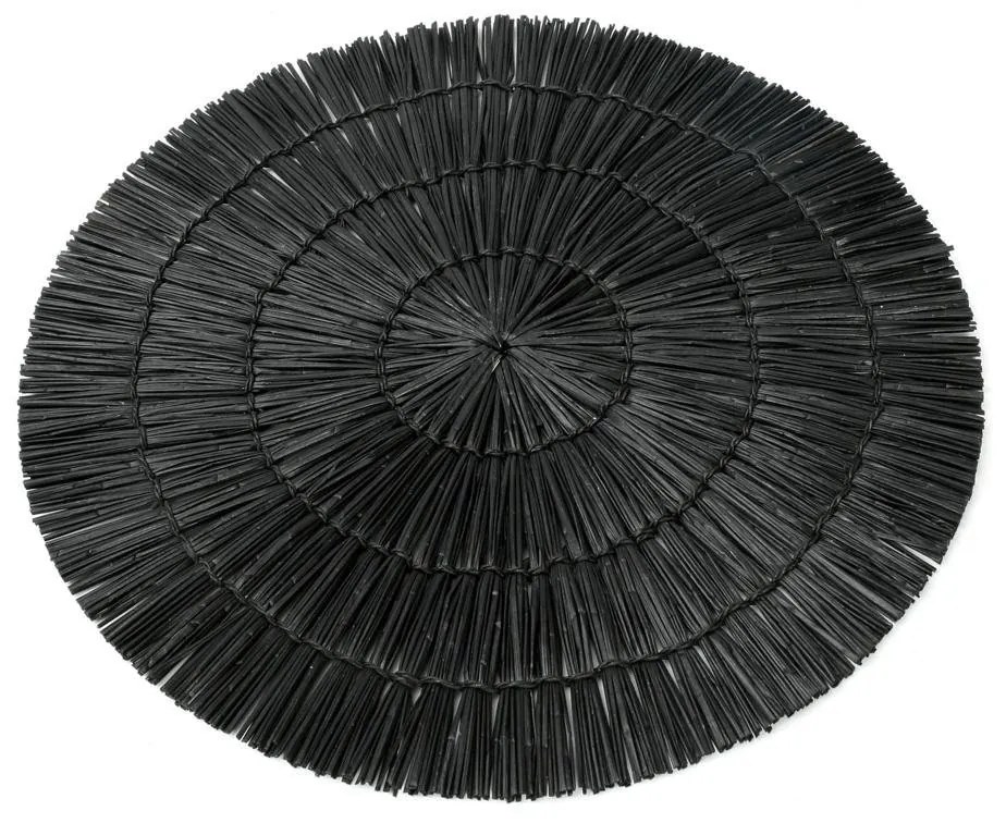 Prostírání Alang Alang Round Black 38 cm Bazar Bizar