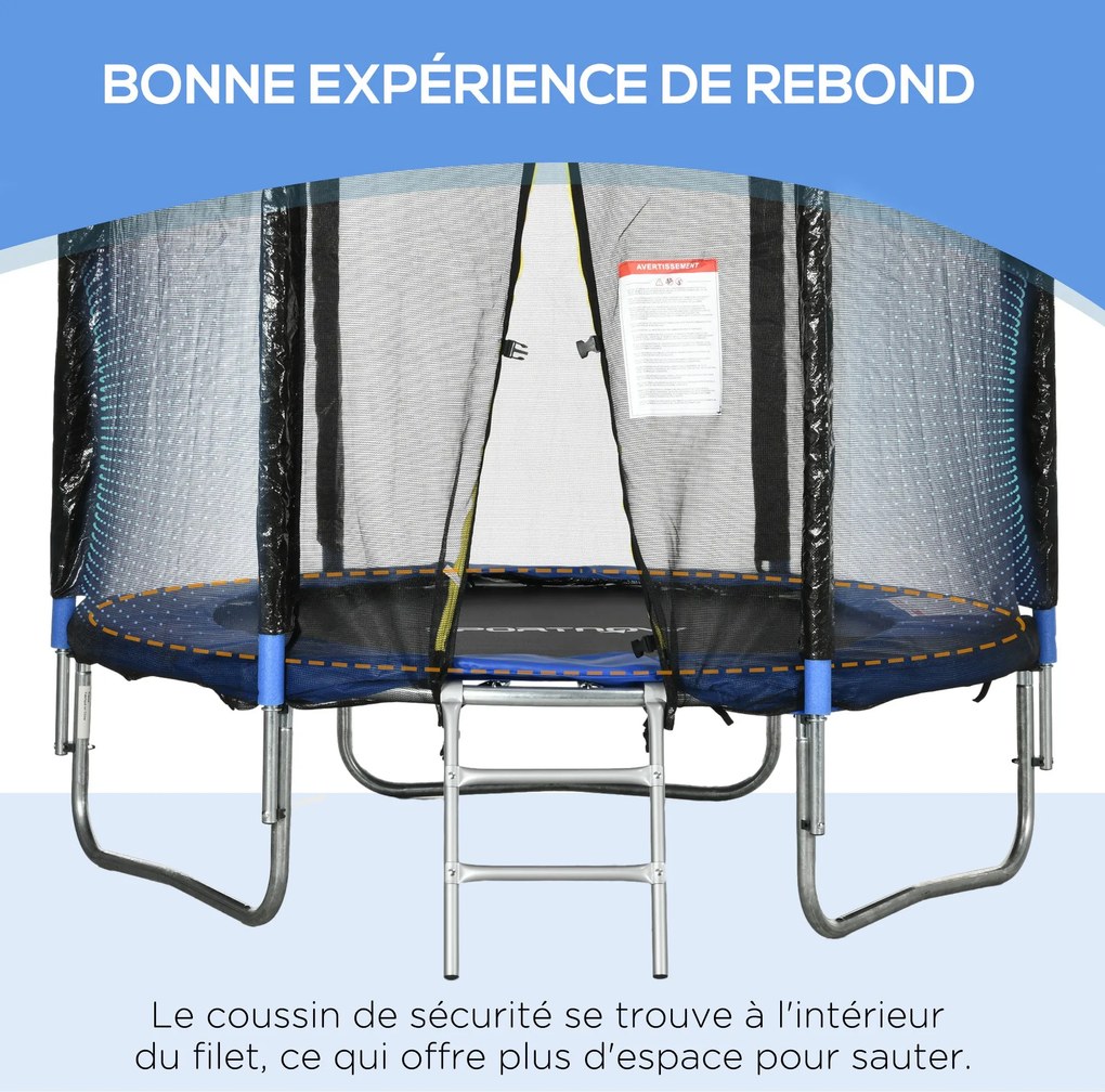 SPORTNOW Outdoor Dětský Trampolína, Průměr 180 cm, Zahradní Trampolína pro Děti se Zabezpečovací Sítí, Polstrované Tyče a Žebříkem, pro Děti, Teenage…