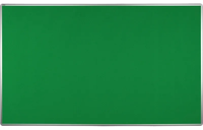 Textilní nástěnka ekoTAB v hliníkovém rámu, 2000 x 1200 mm, zelená