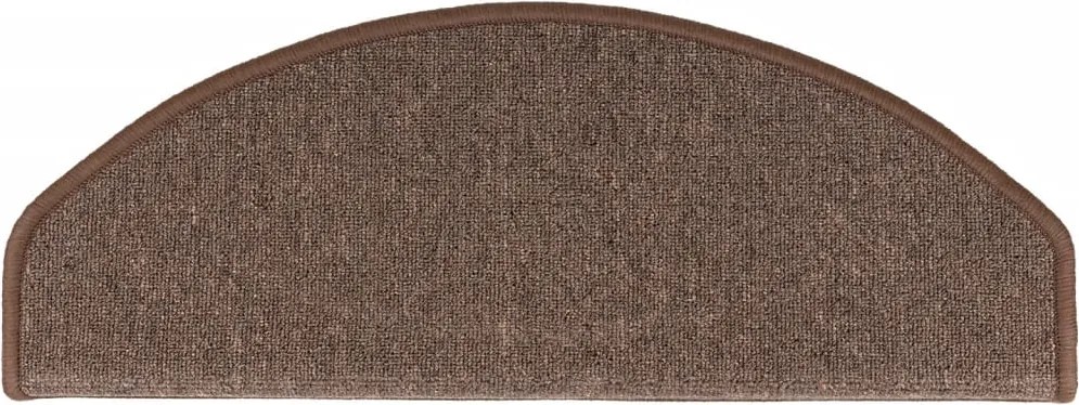Schodové rohože 15 ks 65 x 24 x 4 cm kávově hnědé, půlkulaté, velké 133888