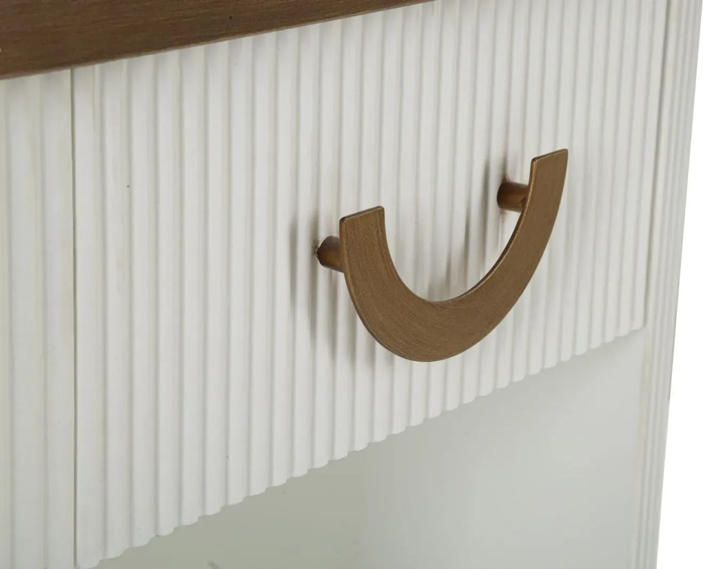 Noční stolek Tolosa 48 cm bílý/jasan
