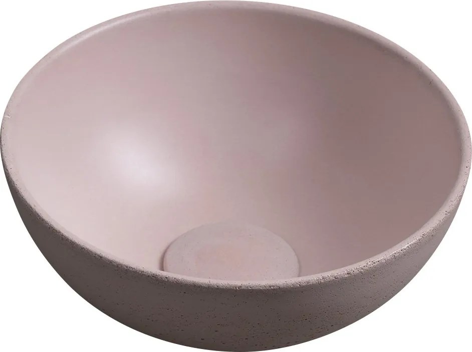 Sapho Sapho, MINOR betonové umyvadlo na desku, průměr 26cm, růžová mat, MR26021