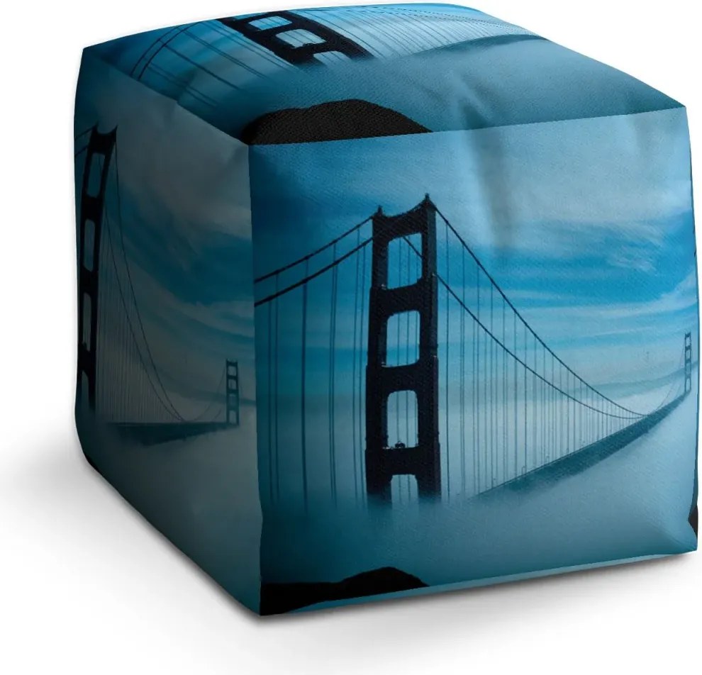Sablio Taburet Cube Golden Gate 3 - 60x60x60 cm