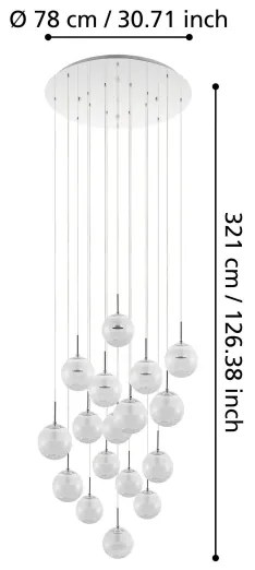 Eglo 39547 - LED Stmívatelný lustr na lanku MONTEFIO 17xLED/5W/230V