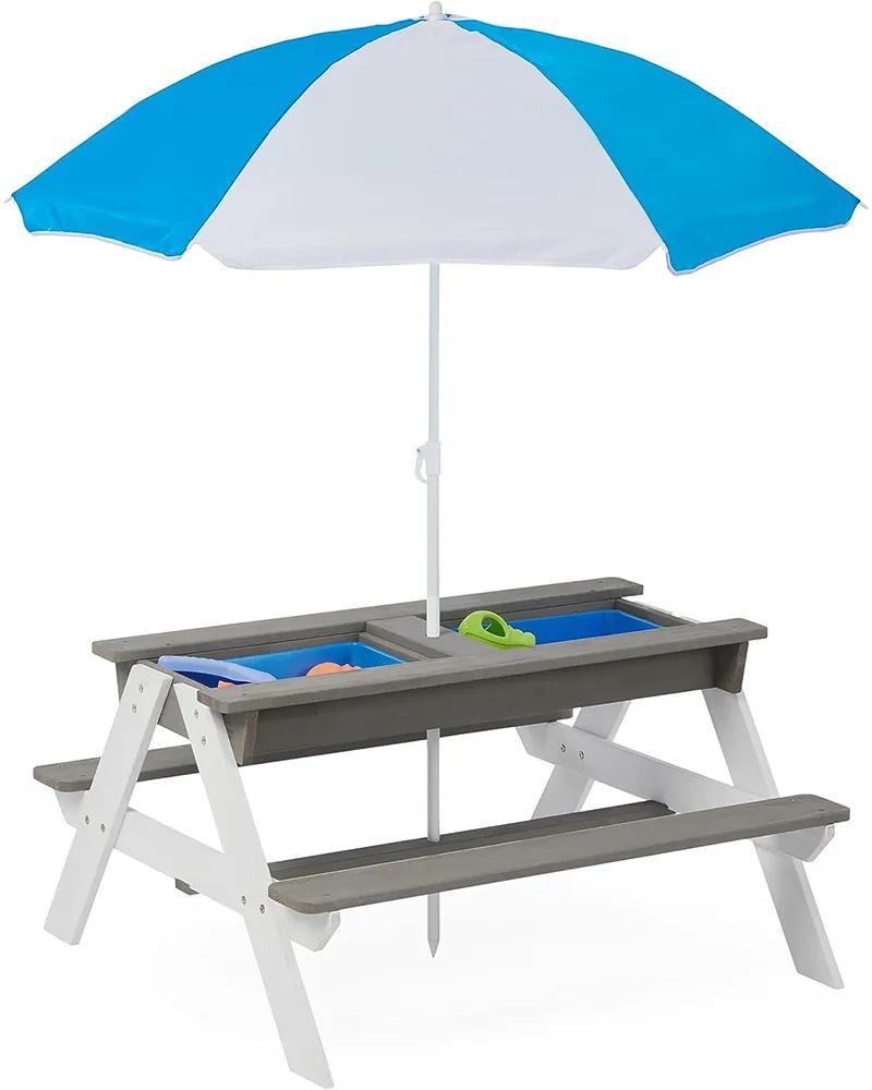 3v1 dětský piknikový stůl s deštníkem