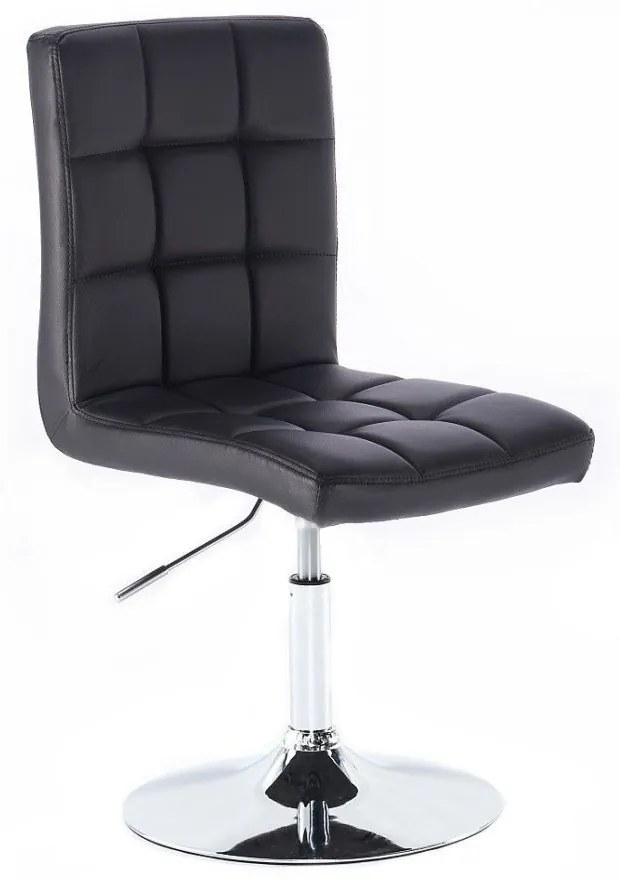 LuxuryForm DESIGN Otočná židle TOLEDO na stříbrném talíři - černá