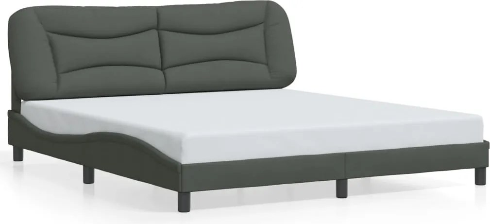 Rám postele s LED bez matrace Hvar Tmavě šedá 180x200 cm Látka 3213719