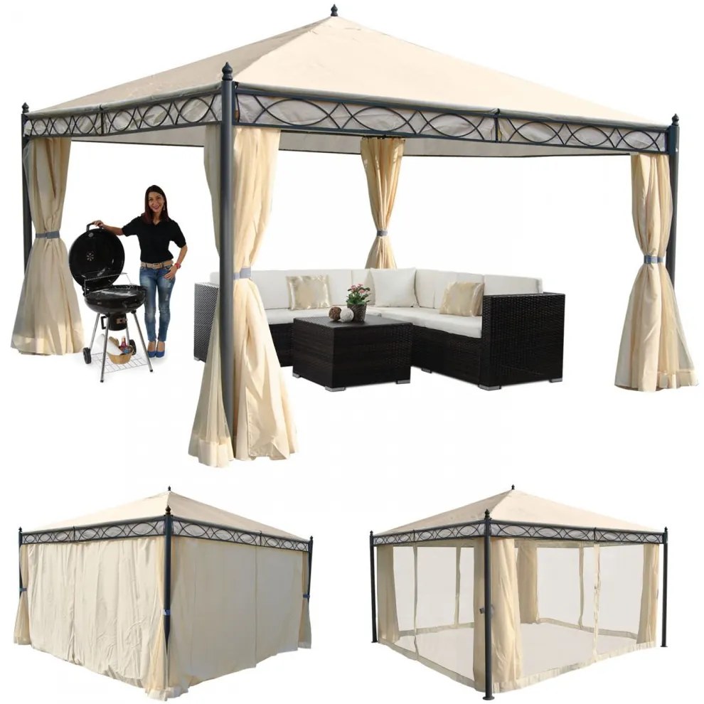 Pergola s boční stěnou 4x4 m WH5135 Dekorhome