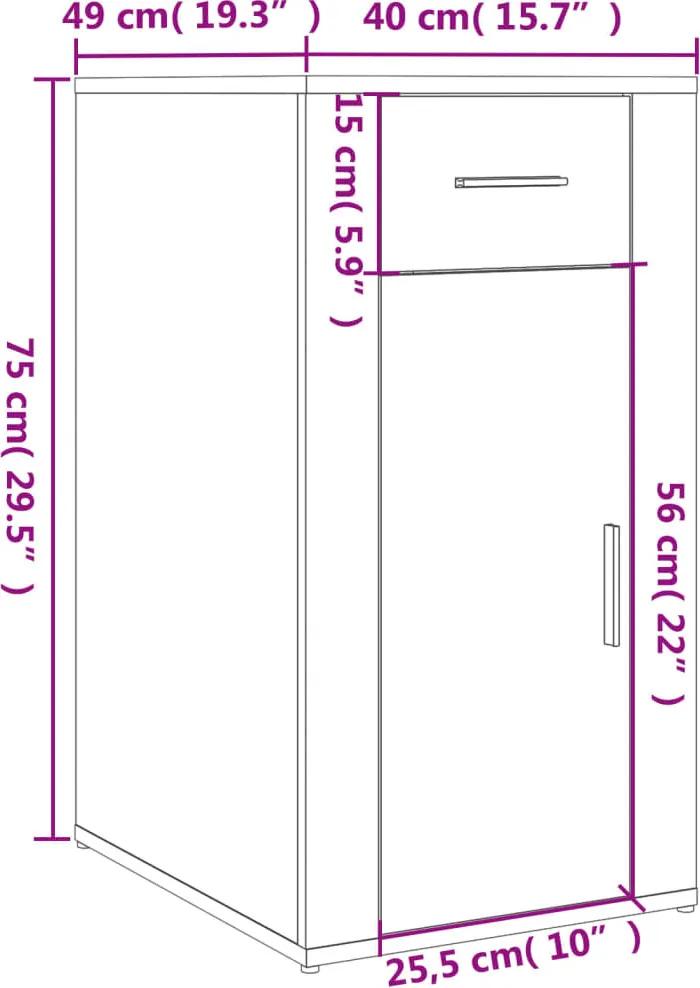 vidaXL Psací stůl se skříňkou kompozitní dřevo [3185433] Barva: Betonová šedá
