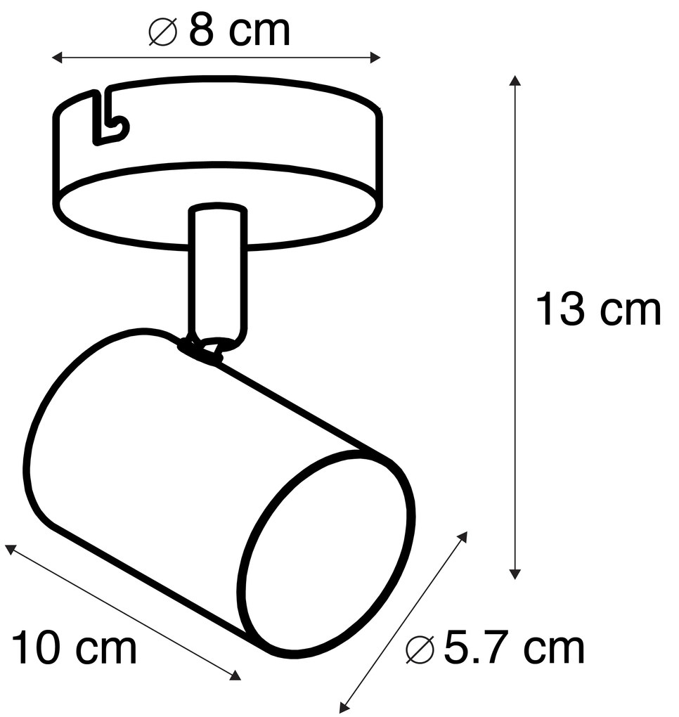 Chytrý reflektor černý vč. WiFi GU10 nastavitelný - Jeana