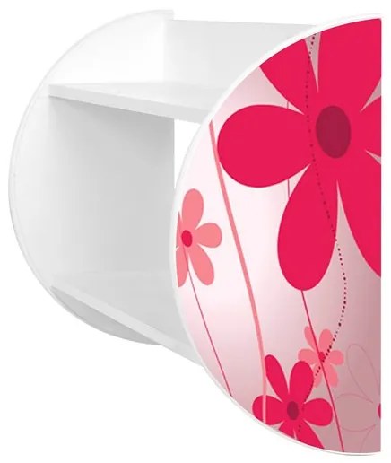 Svetmimi Dětská polička s obrázkem květy růžová 84 x 56 x 28 cm