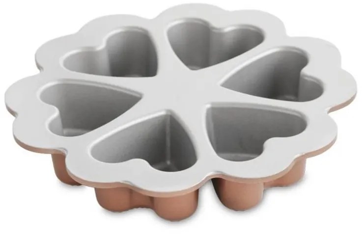 Forma na mini srdíček bábovky Conversation Heart, 6 formiček Nordic Ware