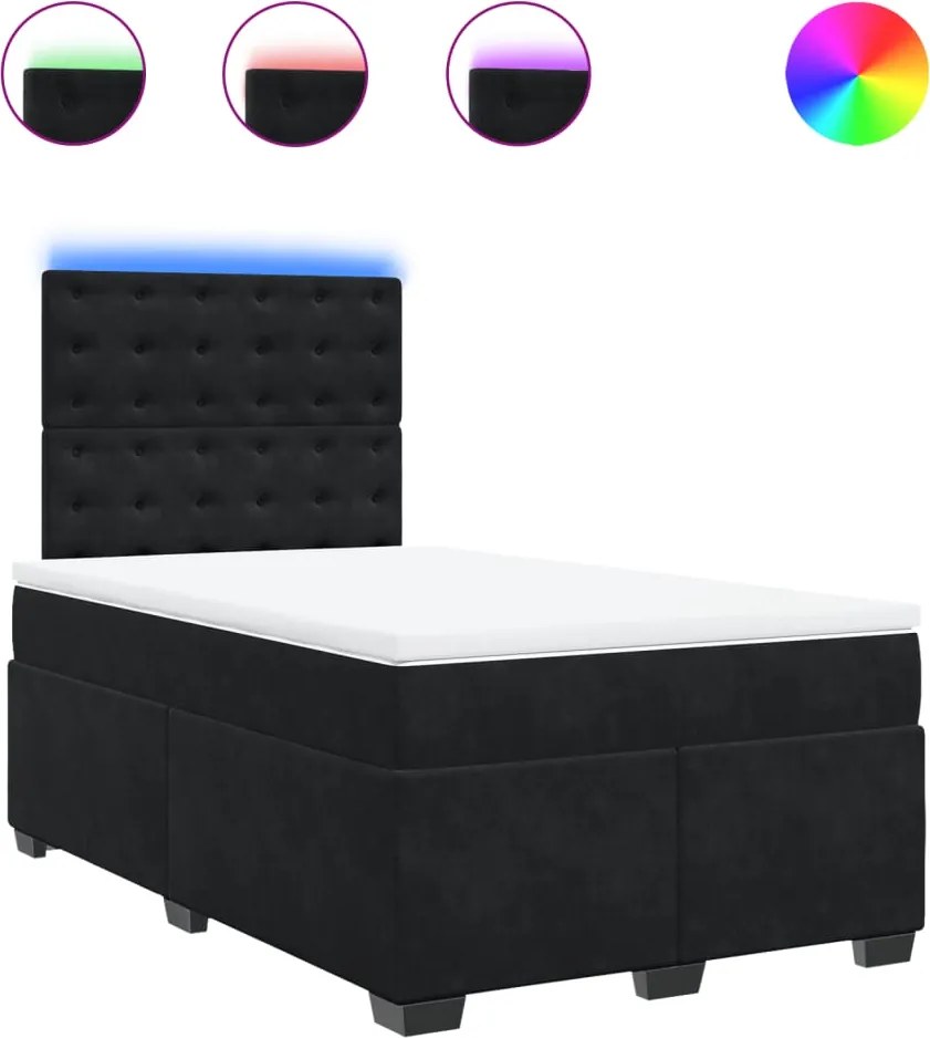 Box spring postel s matrací černá 120 x 200 cm samet 3293196