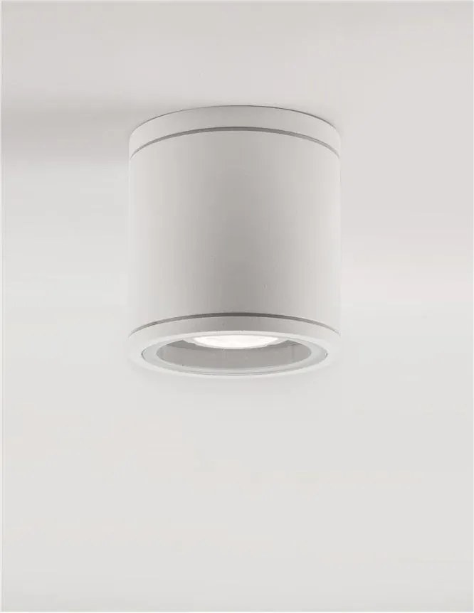 NV 9040061 Venkovní stropní svítidlo CERISE bílý litý hliník a skleněný difuzor GU10 1x7W IP54 220-240V bez žárovky - NOVA LUCE
