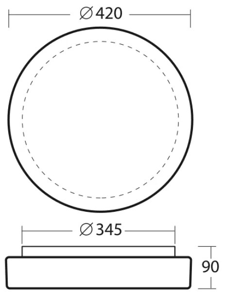 Osmont Elsa 4, stropní svítidlo z triplexového skla LED 29W Tunable White 2700-6500K, IP44, prům. 42cm