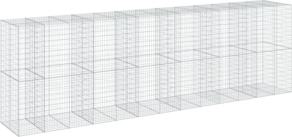 Gabionový koš s víkem 650 x 100 x 200 cm pozinkované železo 3295236
