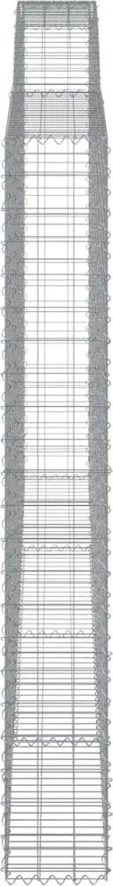 Klenuté gabionové koše 2 ks 400x30x220/240cm pozinkované železo 3146944