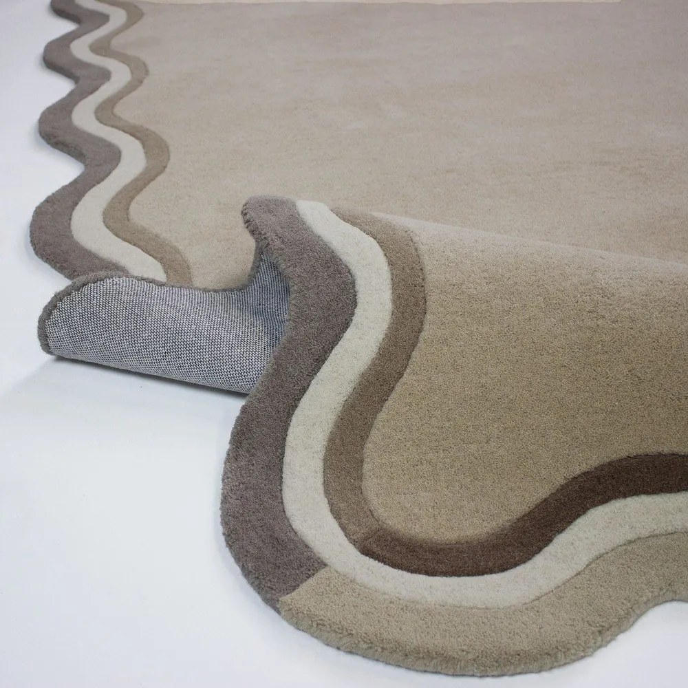 Ručně tkaný vlněný koberec v přírodní barvě 200x290 cm Leo Scallop – Flair Rugs