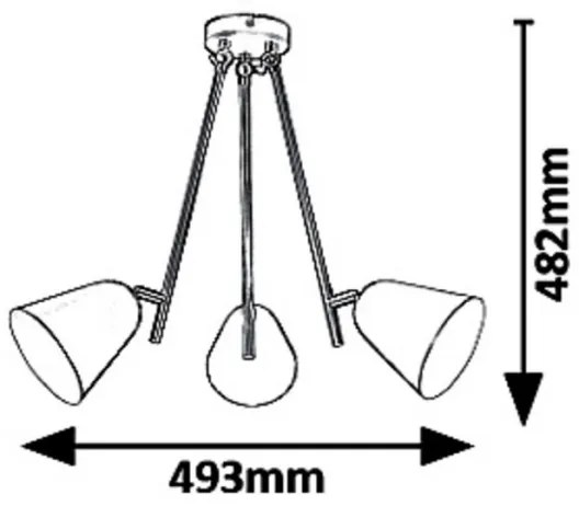Rabalux 5376 - Lustr na tyči ALDER 3xE14/40W/230V