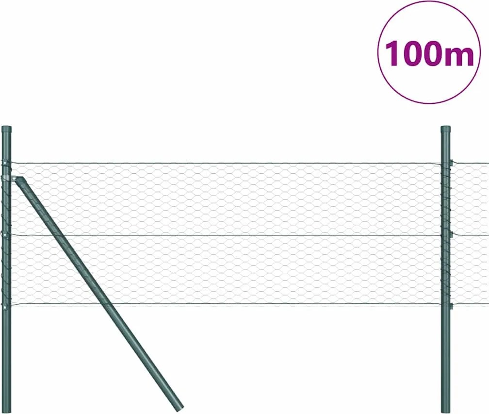 Hexagonální kotvení plotu 100 x 0,5 m Ocel potažená PVC Šedá 3352874