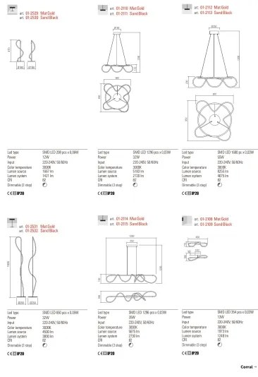 Redo 01-2529 - LED Stmívatelná stolní lampa CORRAL LED/12W/230V zlatá