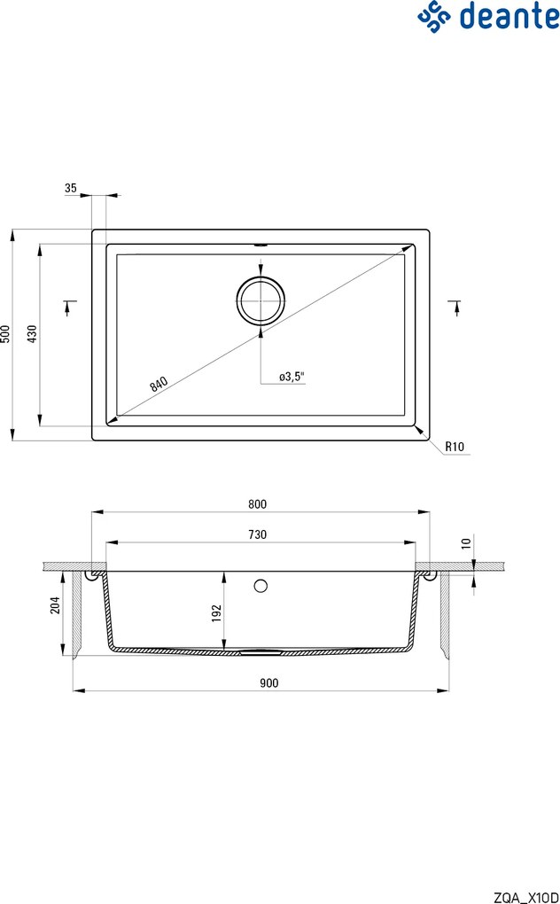 Deante Dřez Corda granit - ZQA S10D šedý metalic
