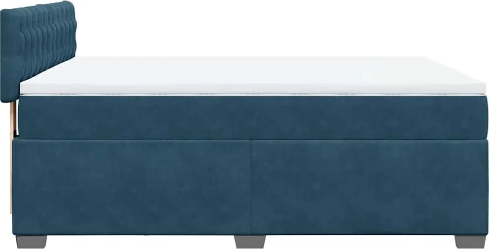 Box spring postel s matrací modrá 140 x 200 cm samet 3288640
