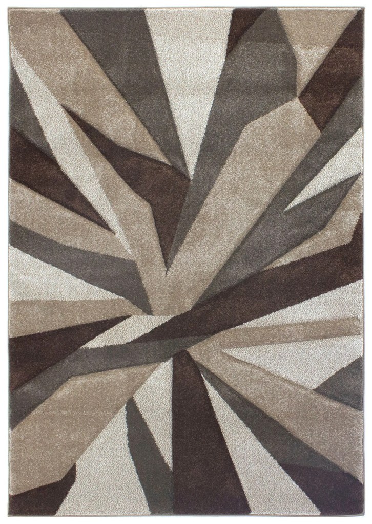 Flair Rugs koberce Kusový koberec Hand Carved Shatter Beige/Brown - 120x170 cm