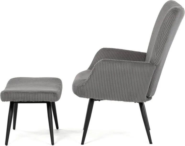 Relaxační křeslo AK-L7285 GREY6, manšestrová látka, šedá (70 x 81) cm