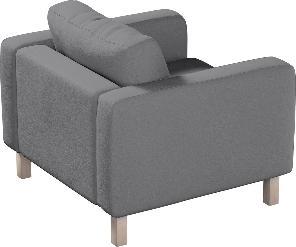 Potah na křeslo IKEA Karlstad, krátký barva šedá látka pletený vzor