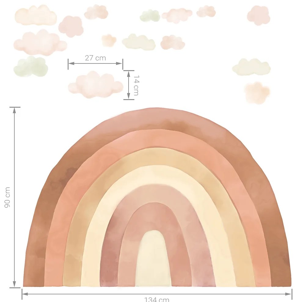 Samolepka na zeď DUHA béžová