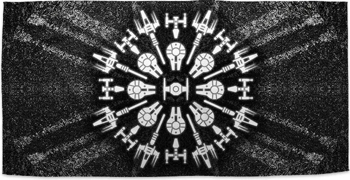 Sablio Ručník Star Wars Vesmírné lodě na šedém abstraktu - 50x100 cm