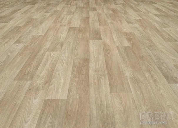 Breno PVC ECOTEX Nimes 532 – světlé dřevo, šíře 200 cm